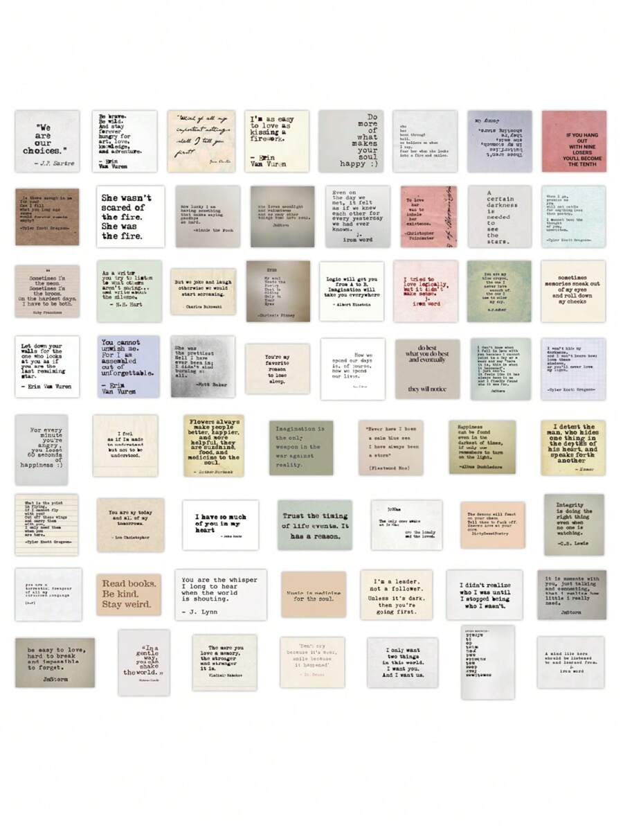 60 Pieces Retro Typewriter Style Motivational Quotes Stickers ...