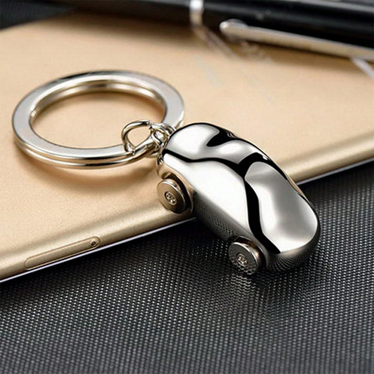 1pc Creative Classic Car Shaped Keychain Key Ring Pendant As Metal Gift ...