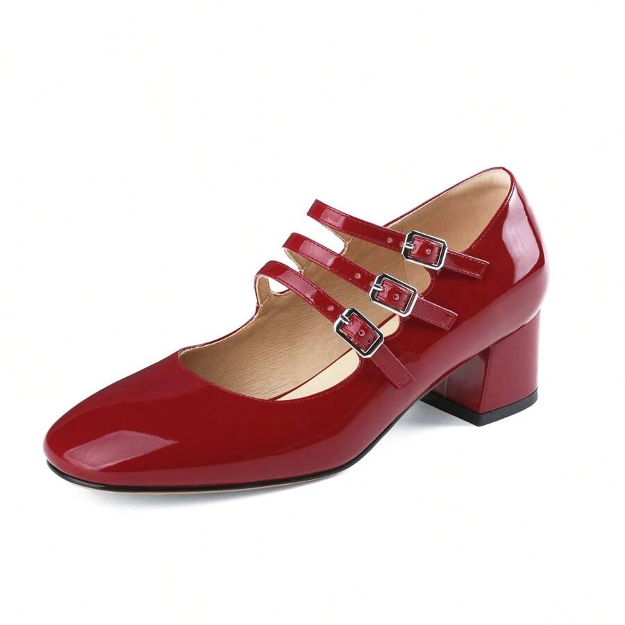 Naiyee Mary Jane Shoes Women Chunky Block Heel Dress Shoes for Women ...