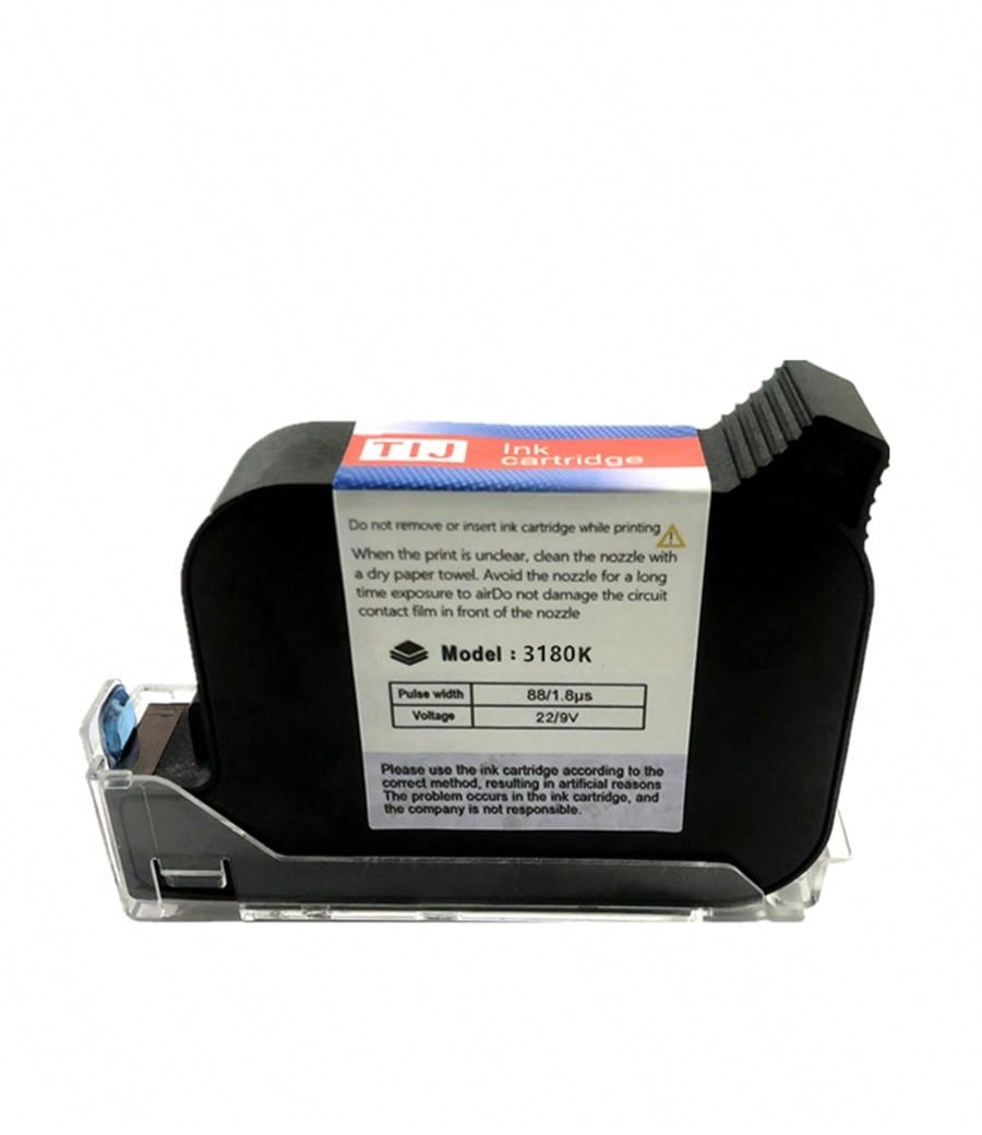 1pc Black 12.7mm 3180K/2790K/IQ800 Ink Cartridge Imported Quick-Drying Solvent Ink Cartridge ...