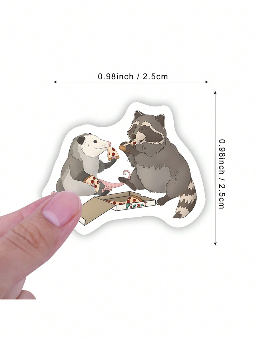 500PCS Cute Cartoon Raccoons Stickers Roll Vinyl Stickers For Scrapbook ...