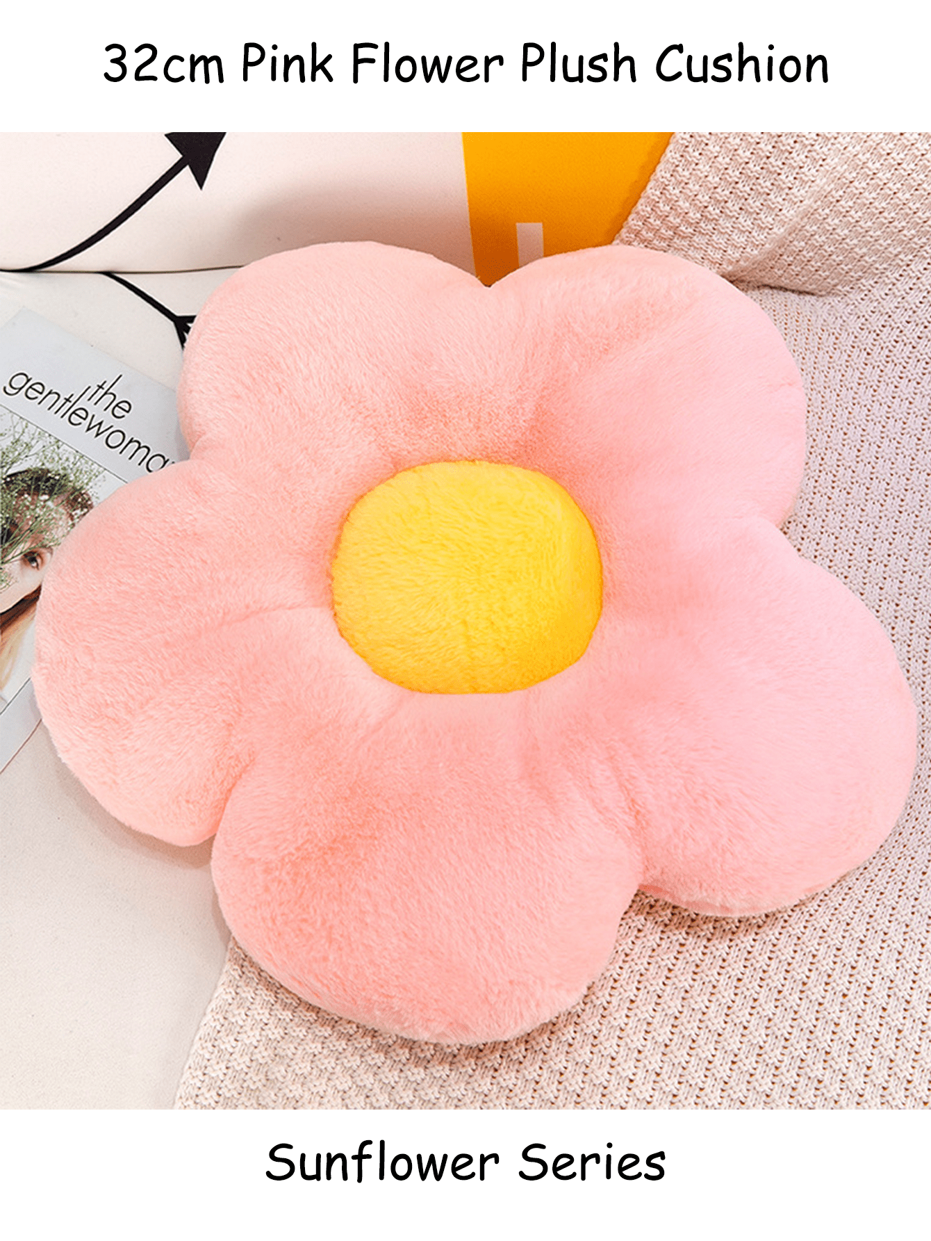 1 Pièce Coussin En Peluche De Fleur Rose Clair De 32 Cm, Tatami En ...