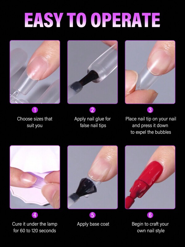 Upgrade Your Look With 120pcs Long Square Clear Full Cover Press On