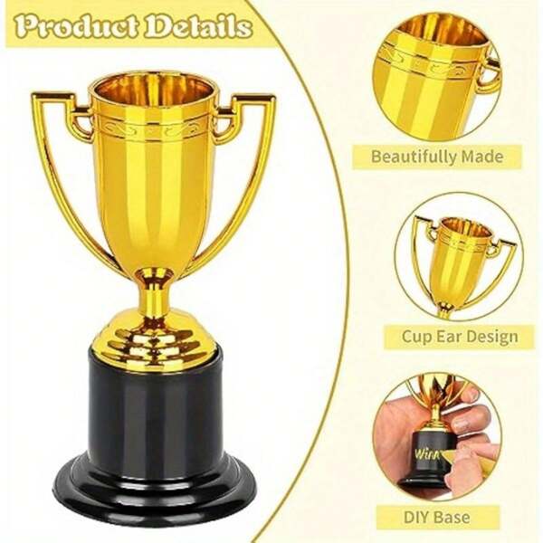 Mini Trophies, 10-30 Pcs Gold Trophy Award, Plastic Trophies for , 4 ...