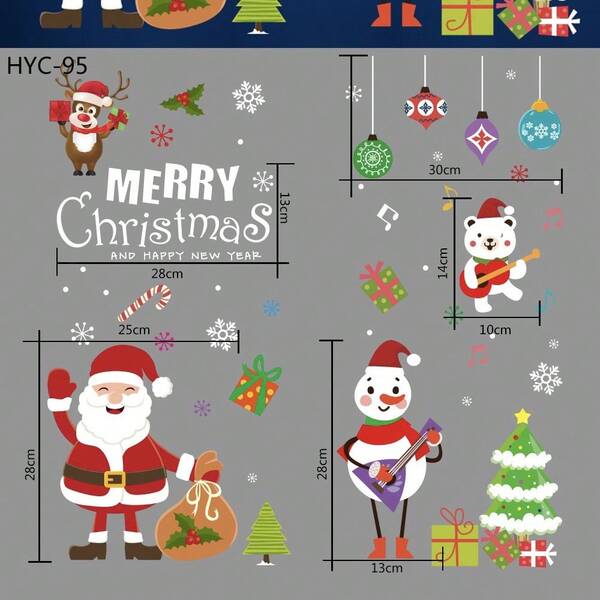 New Christmas decorations window sticker glass hotel scene layout ...