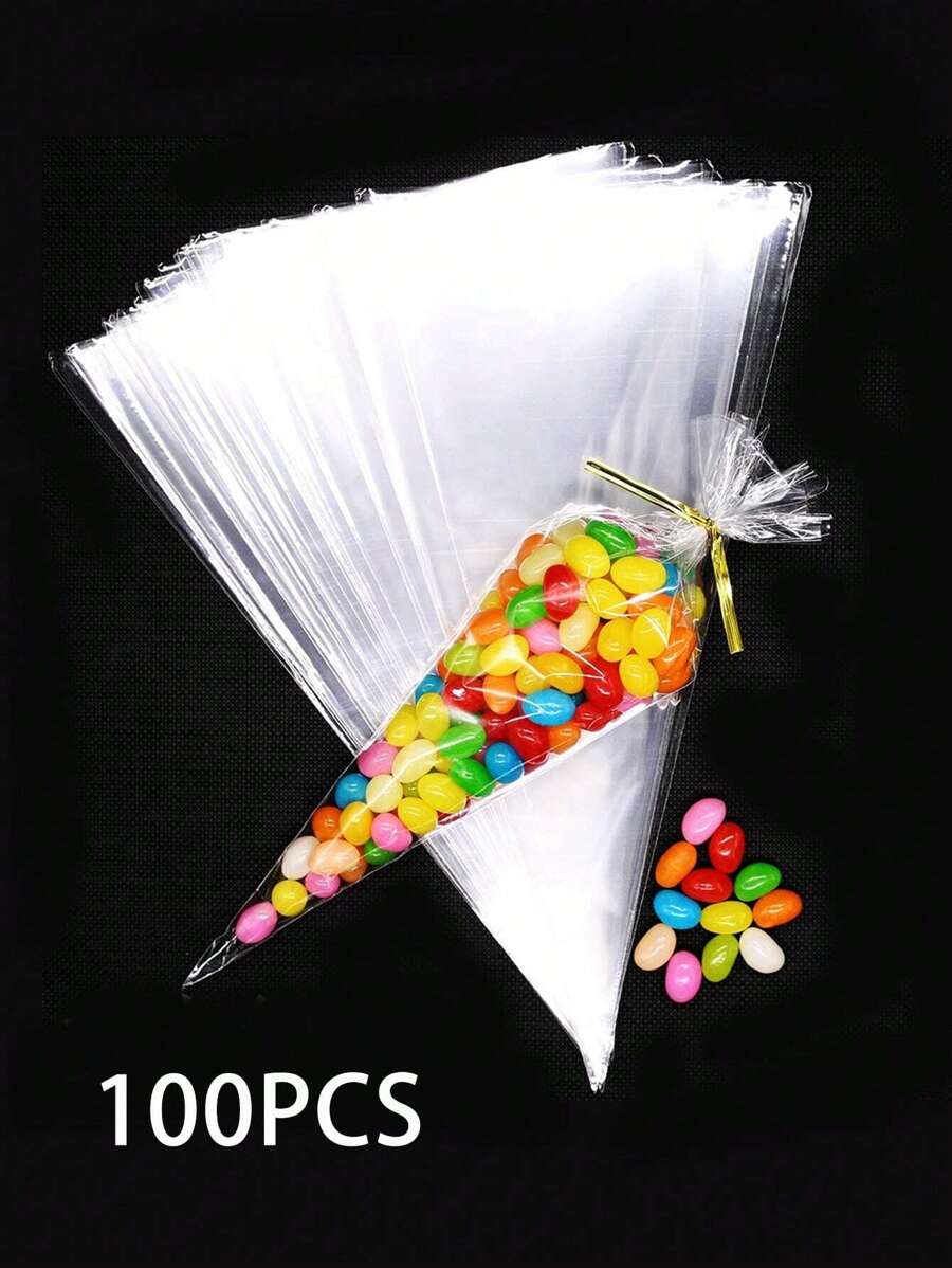 100pcs Clear Triangle Candy Packaging Bag, Suitable For Diy Wedding ...