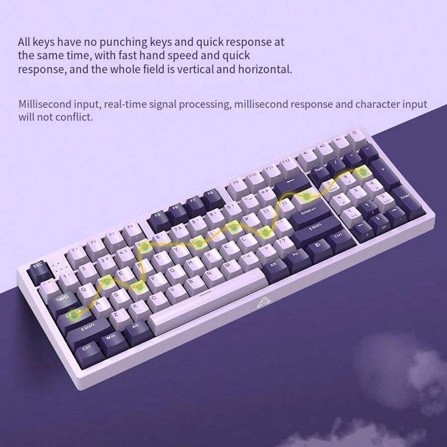 FirstBlood B16 Lilac Mechanical Keyboard Wired Keyboard Gaming Keyboard ...