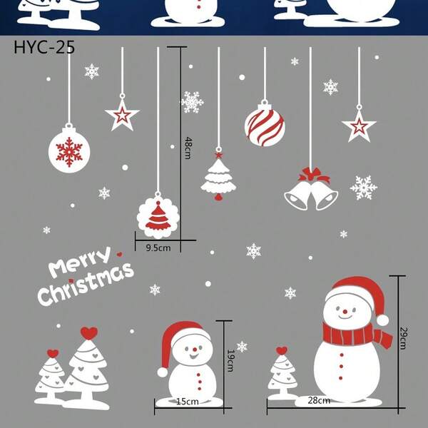 New Christmas decorations window sticker glass hotel scene layout ...