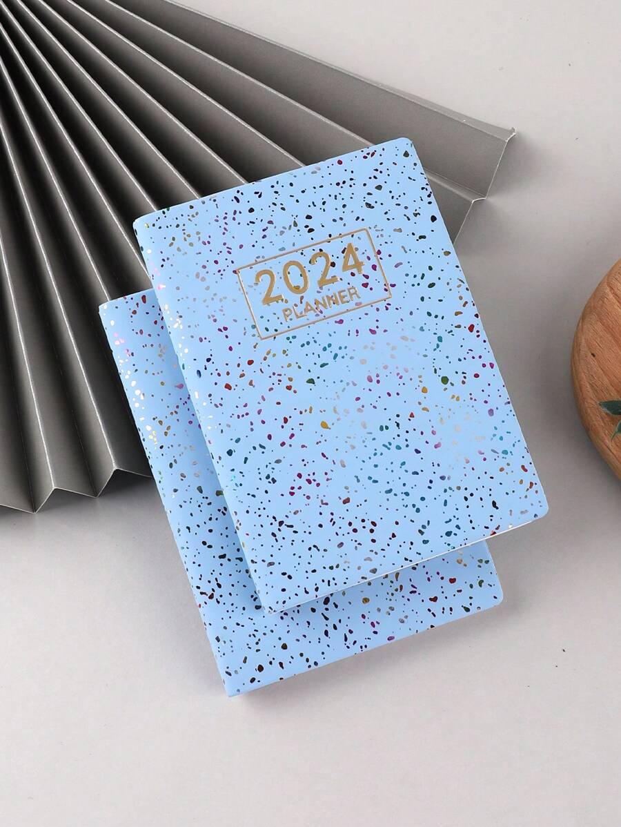 1pc Colorful 2024 A7 English Calendar Notebook, Laser Starlight Color ...