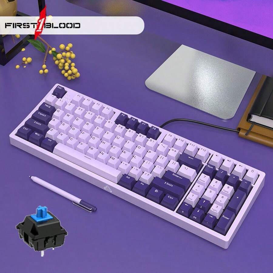 FirstBlood B16 Lilac Mechanical Keyboard Wired Keyboard Gaming Keyboard ...