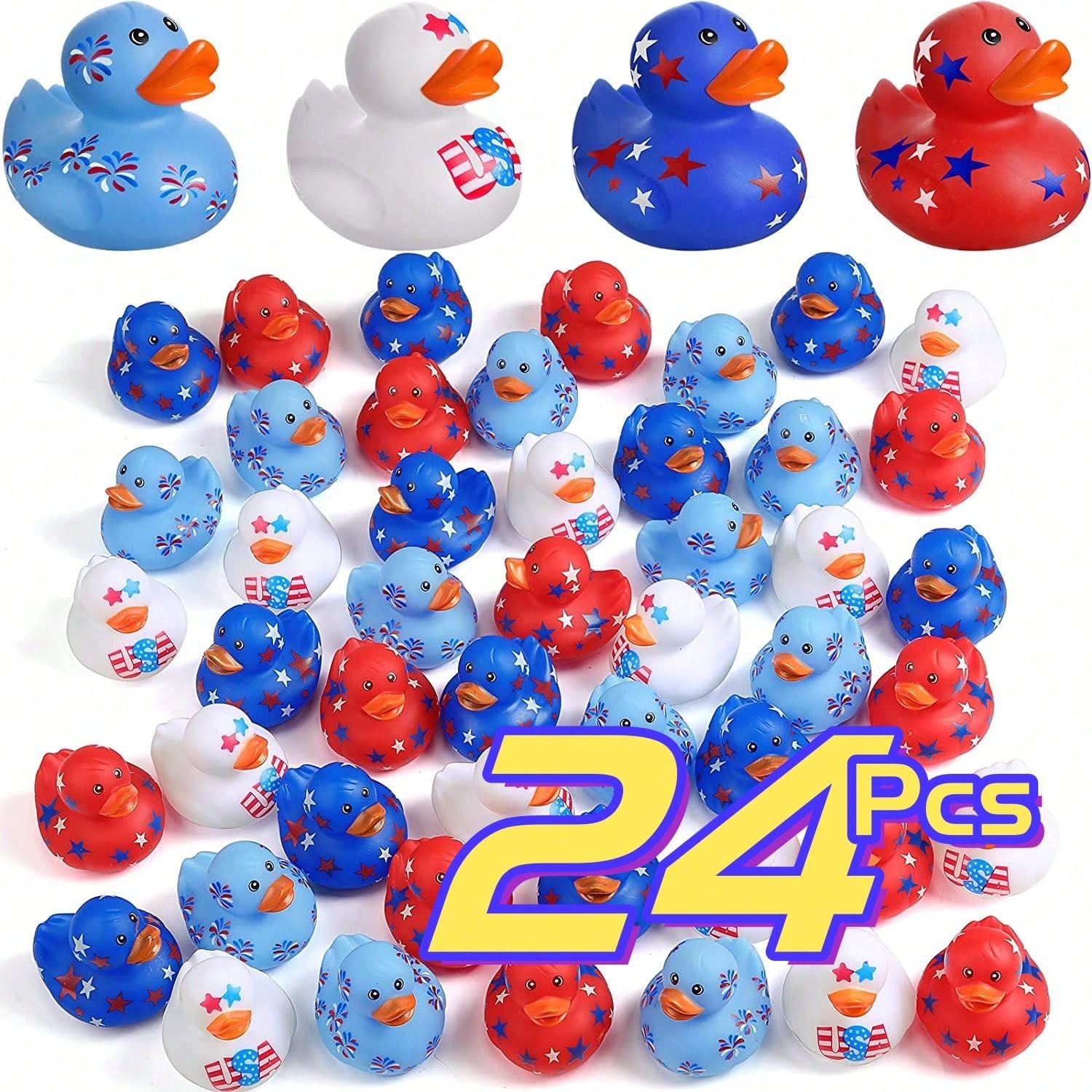 24 PCS 2 Inch Patriotic Rubber Ducks Bulk Float Rubber Ducks for Sale ...