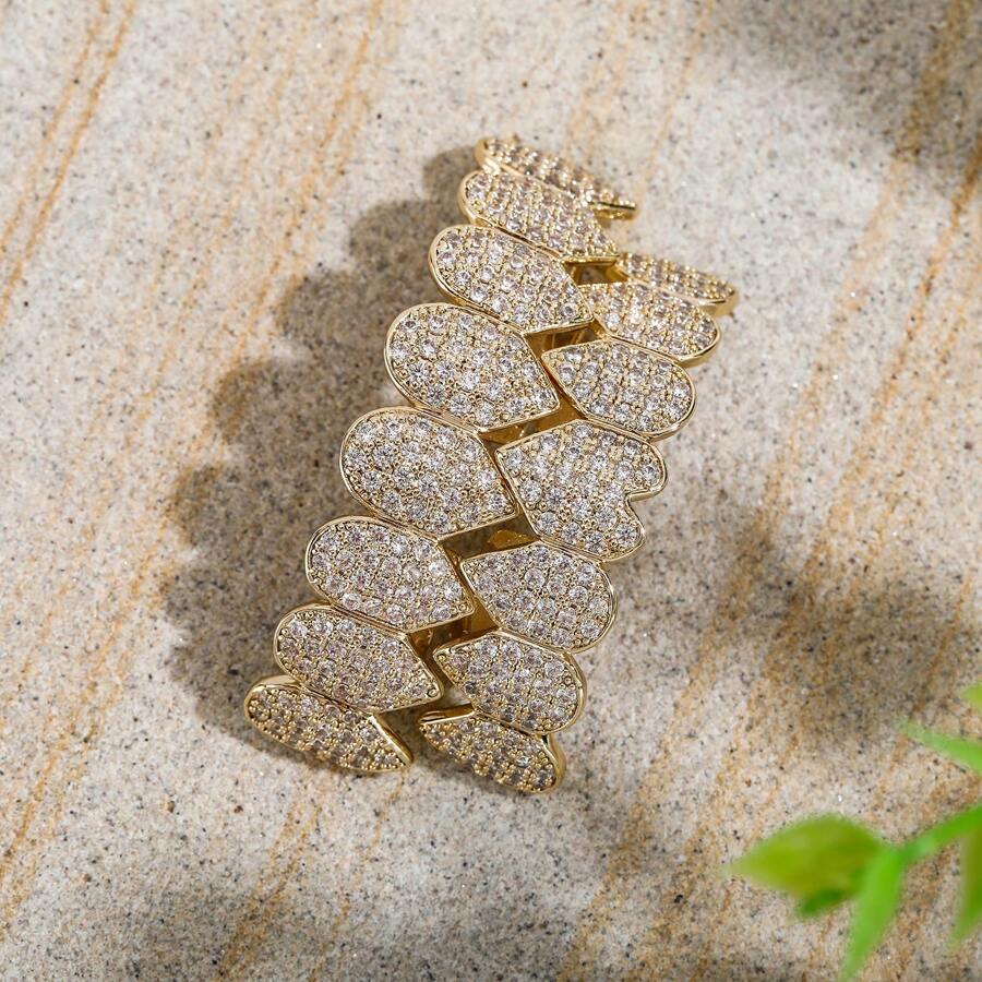 European And American Style 8 Teeth Inlaid Heart Design Braces | SHEIN USA