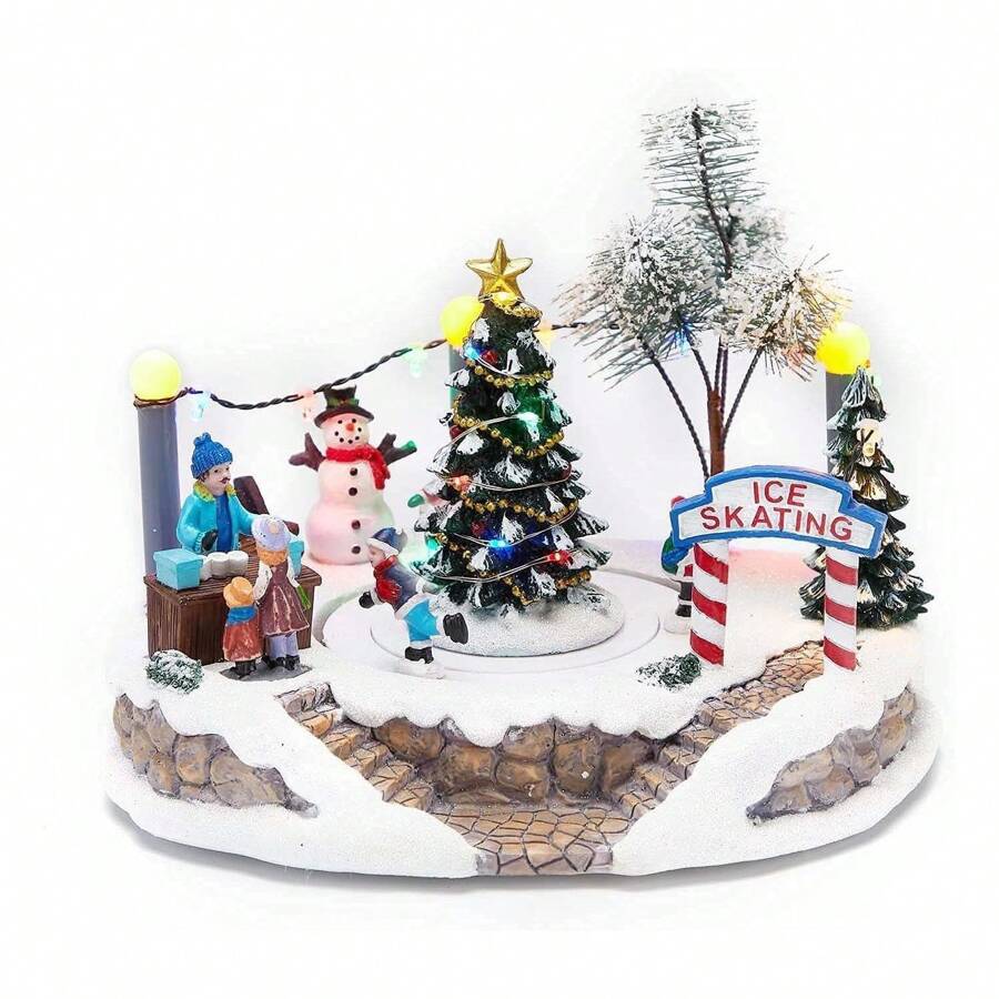 DYXMY Winter LED-Lighted Christmas Village Scene, Illuminated ...