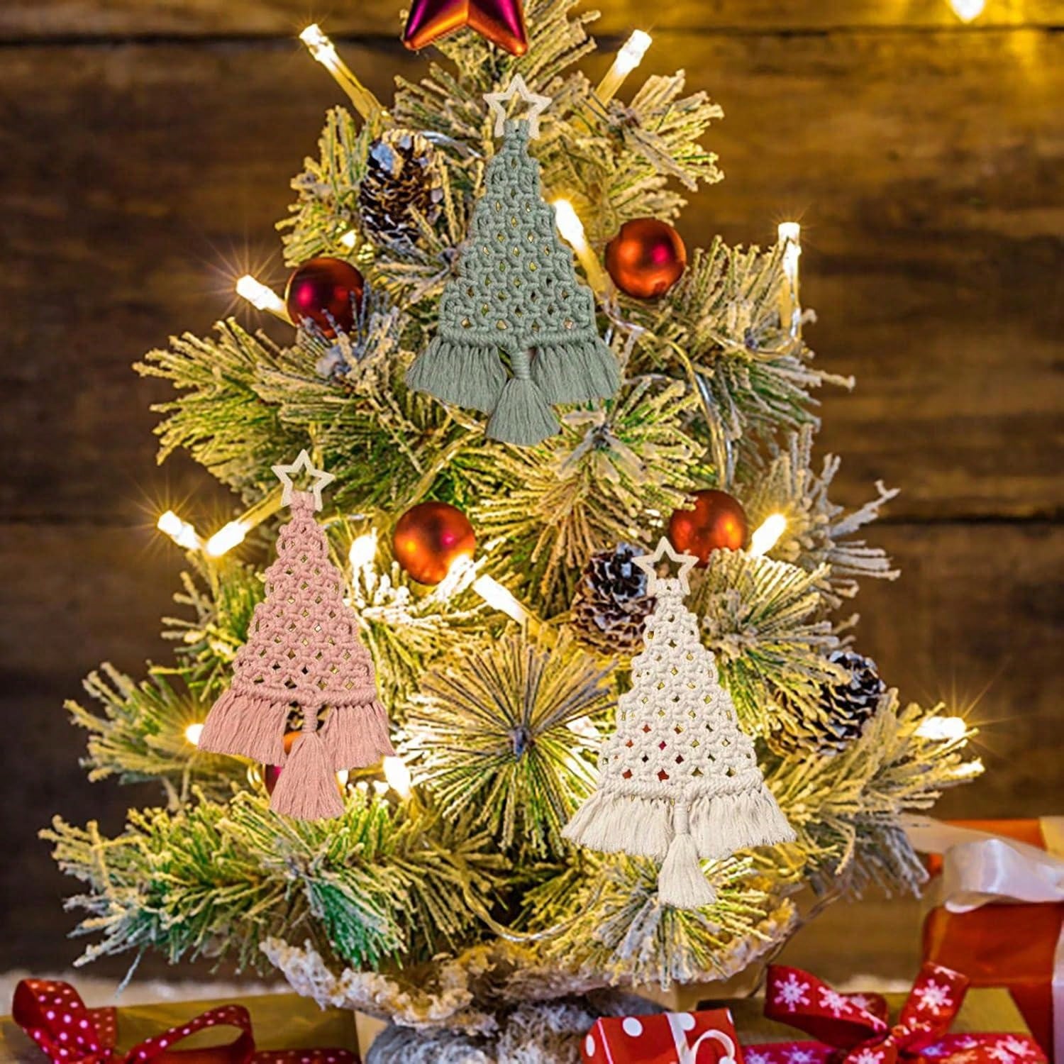Kit de Macramê 3 em 1 para Iniciantes Adultos: 3 árvores de Natal de ...