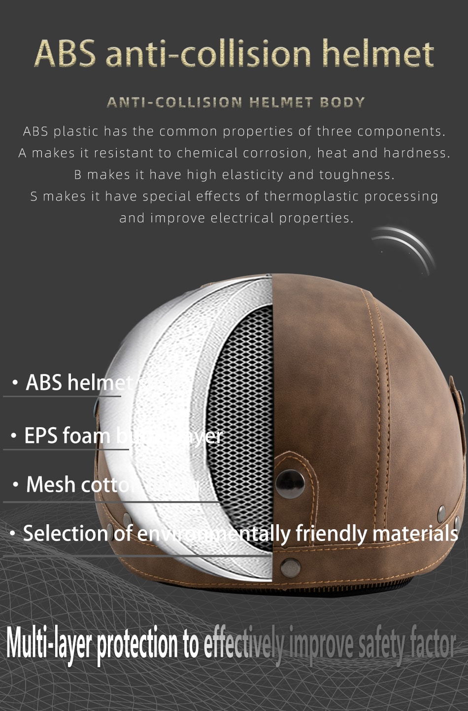 Kco Solid Color Retro Bronze Windshield Motorcycle Helmet, Vintage Open ...