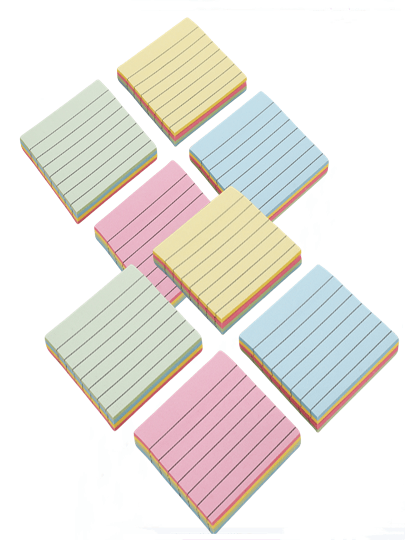 100 Sheets Colored Square Post-it Notes~Creative Simple Horizontal Line ...