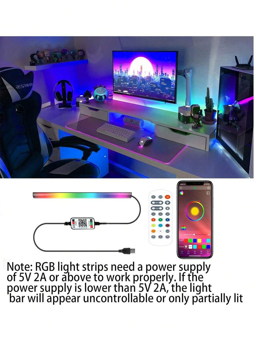 Rgb Light Bar Under The Monitor, Desktop Game Setting Led Light, Usb ...