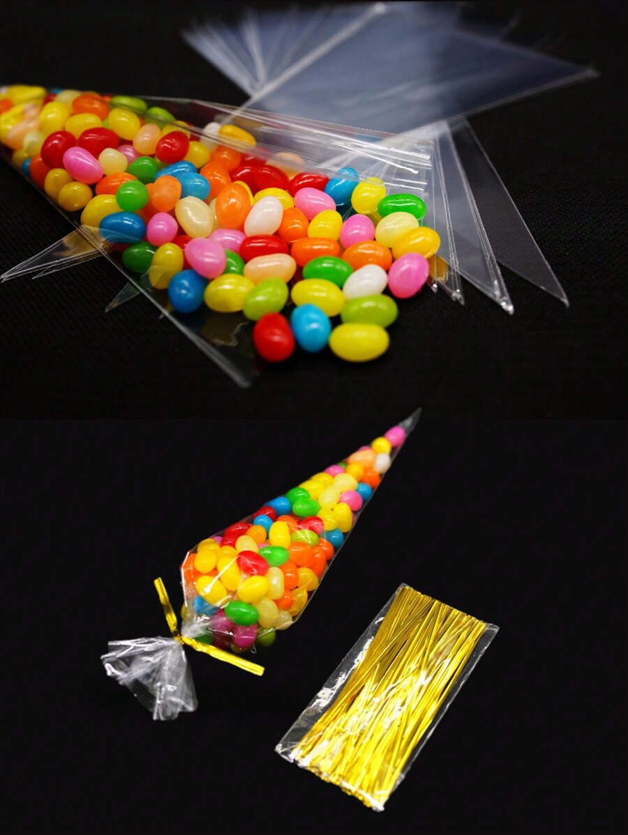 100pcs Clear Triangle Candy Packaging Bag, Suitable For Diy Wedding ...