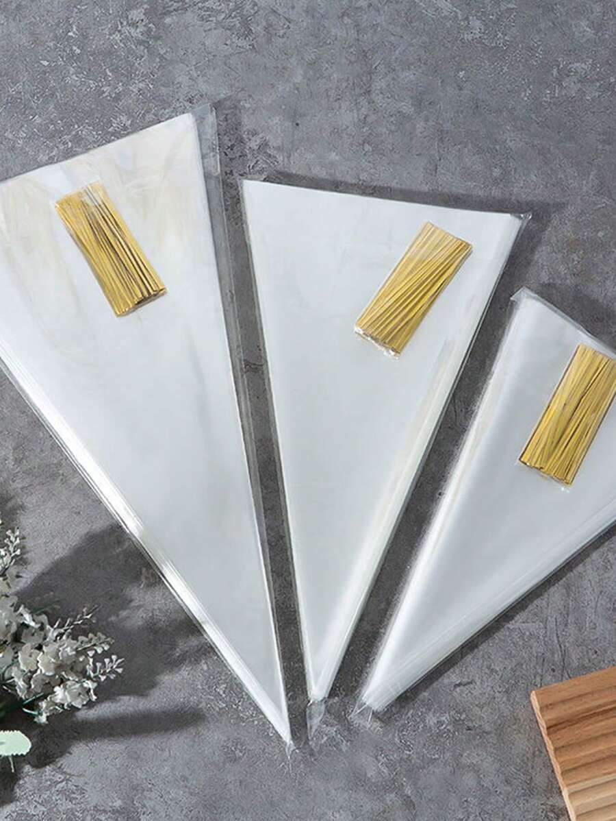 100pcs Clear Triangle Candy Packaging Bag, Suitable For Diy Wedding ...