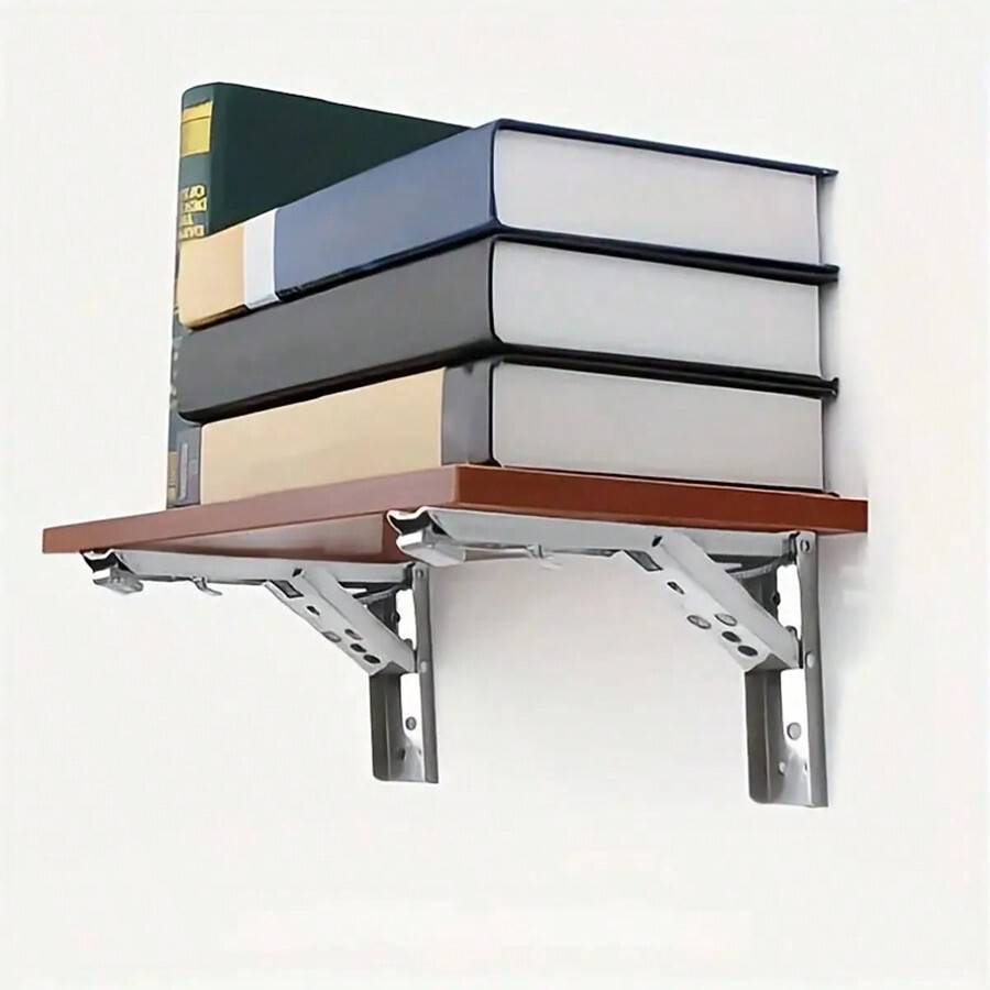 1 Set (2pcs) Stainless Steel Foldable Triangle Bracket Wall-mounted ...