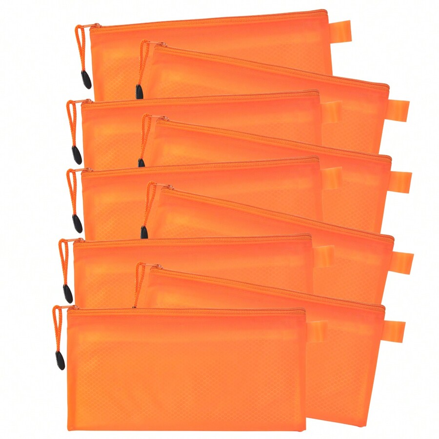 10 Orange Art Brush Rolling Pen Bags, Simple And Versatile For Students ...