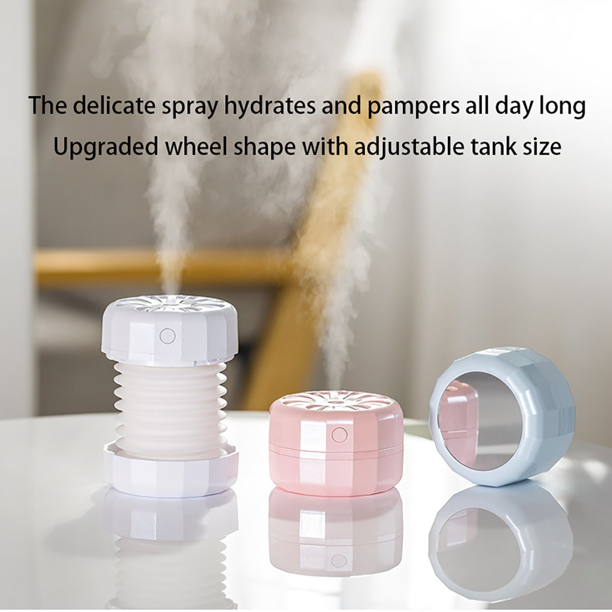 Magical Wheel Shaped Mini Usb Humidifier With Mirror And Portable Water ...