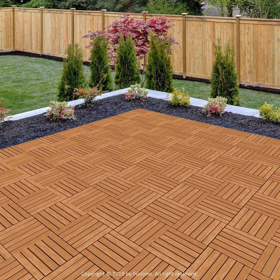 Homlux Tioman Outdoor Decor Floor Decking Wood Tile Interlock 10PC/CTN ...