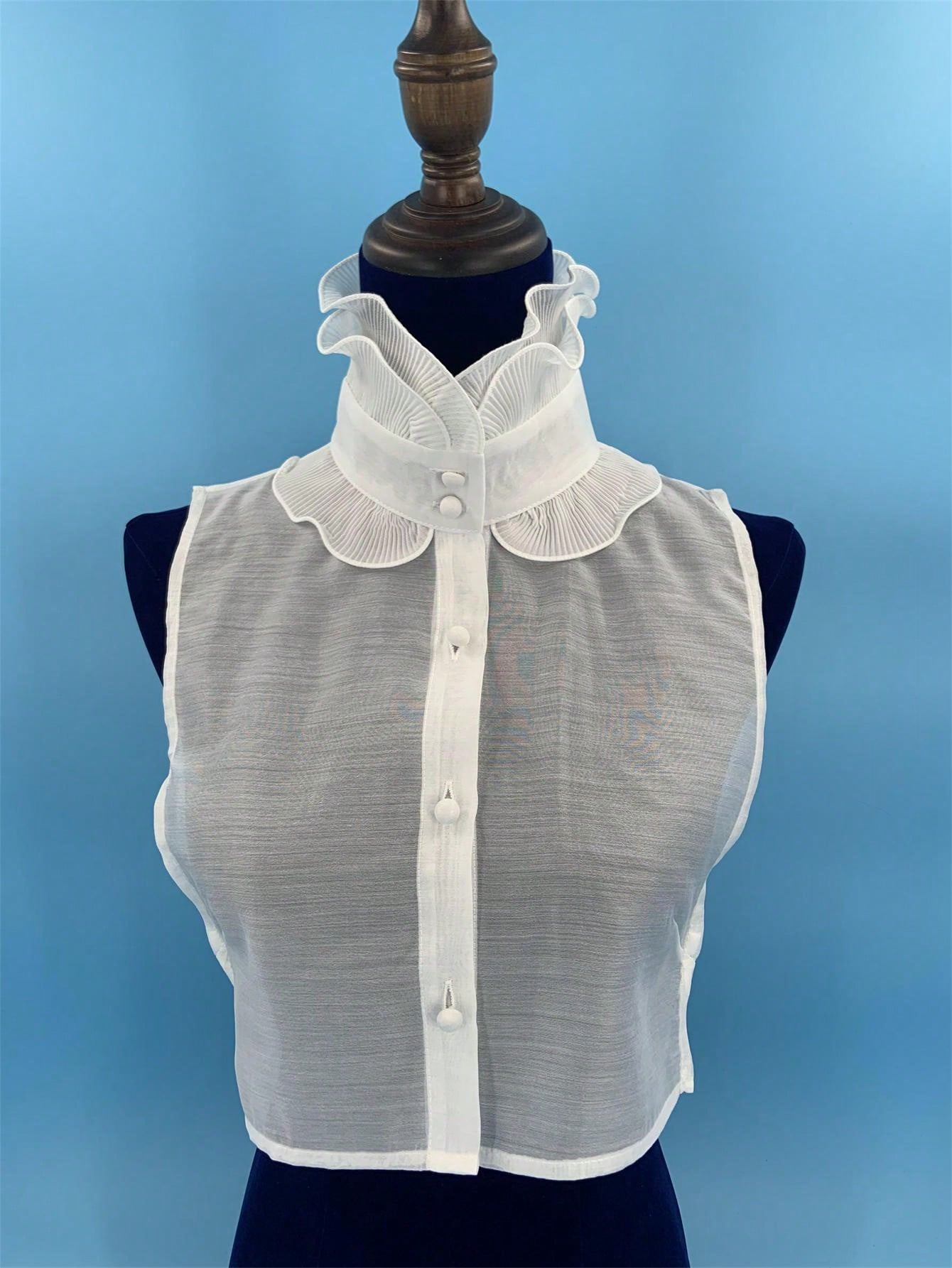 Transparent Mesh Modern And Elegant High Collar Inner Fake Collar ...