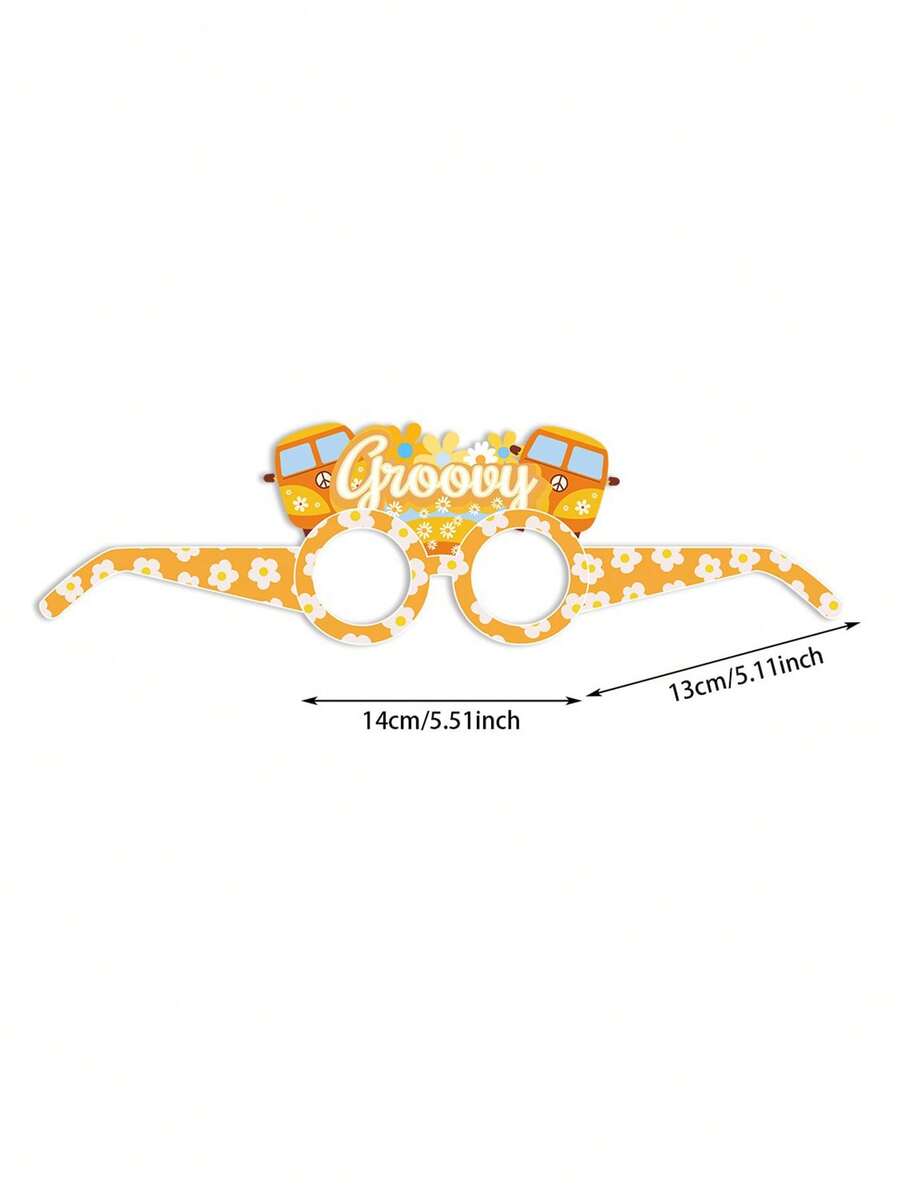 6 Pcs Groovy Retro Hippie Boho Paper Glasses, Two Groovy Hippie Funky ...