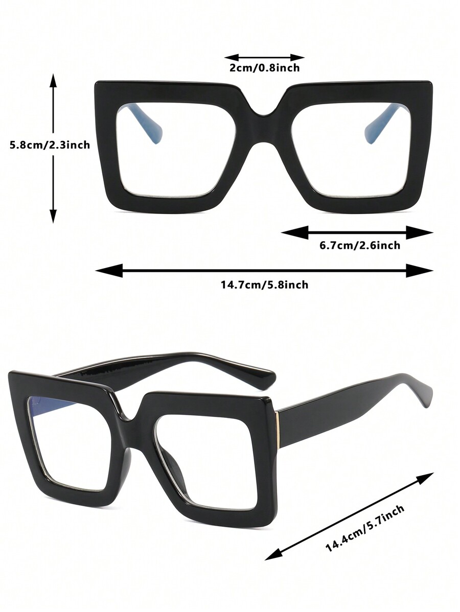European & American Style Simple Oversized Square Eyeglass Frame With ...