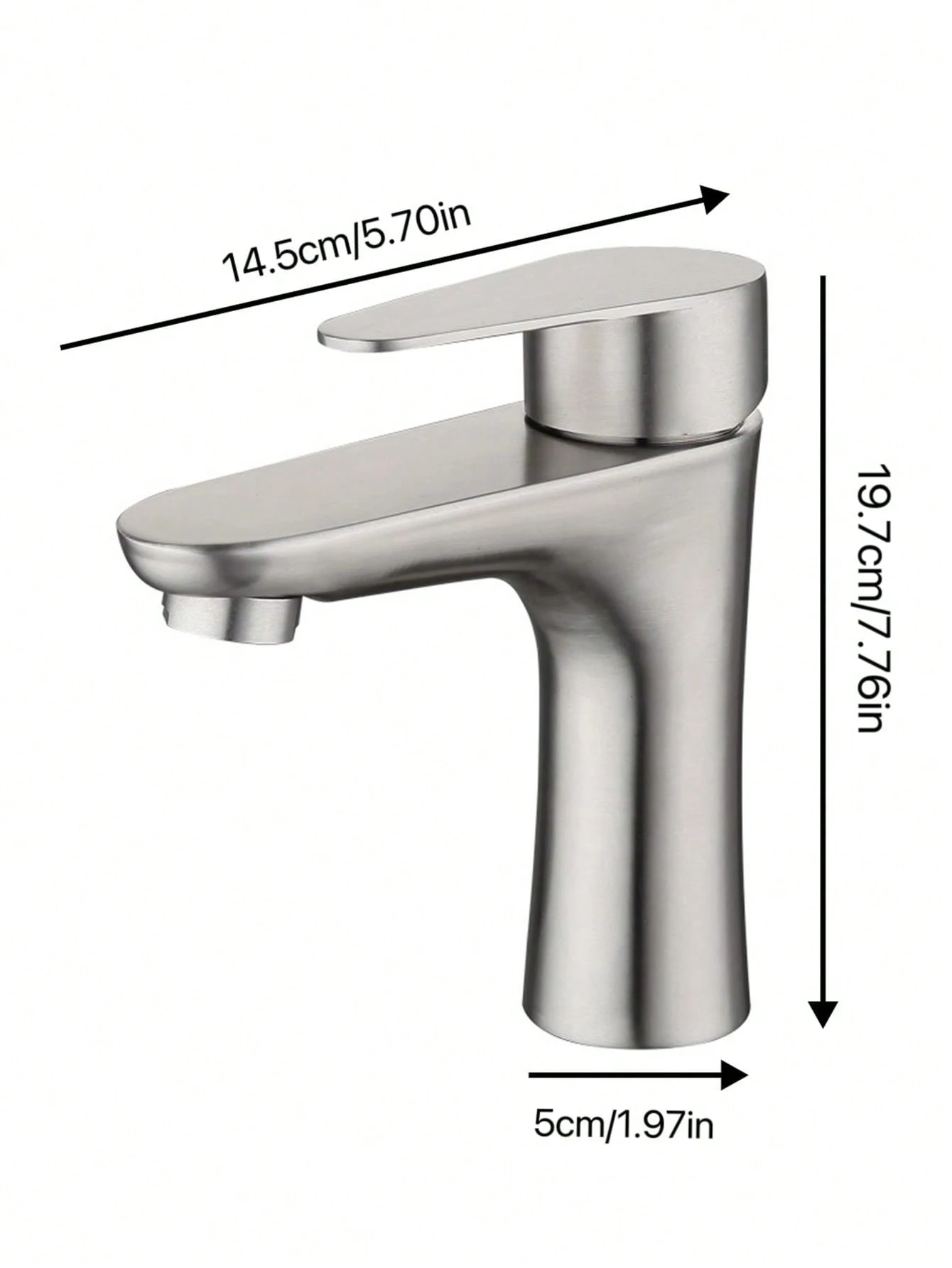 Stainless Steel Cold And Hot Basin Water Tap, Bathroom Single Hole ...