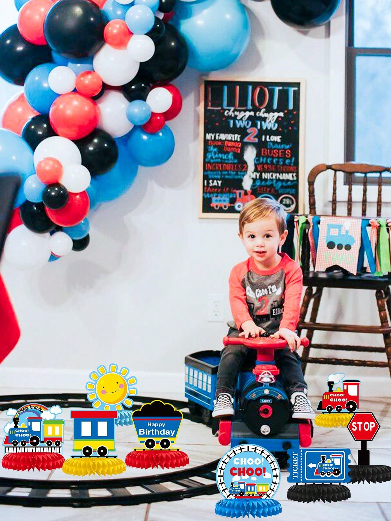 8pcs Railroad Crossing Party Decorations Set Including Honeycomb ...