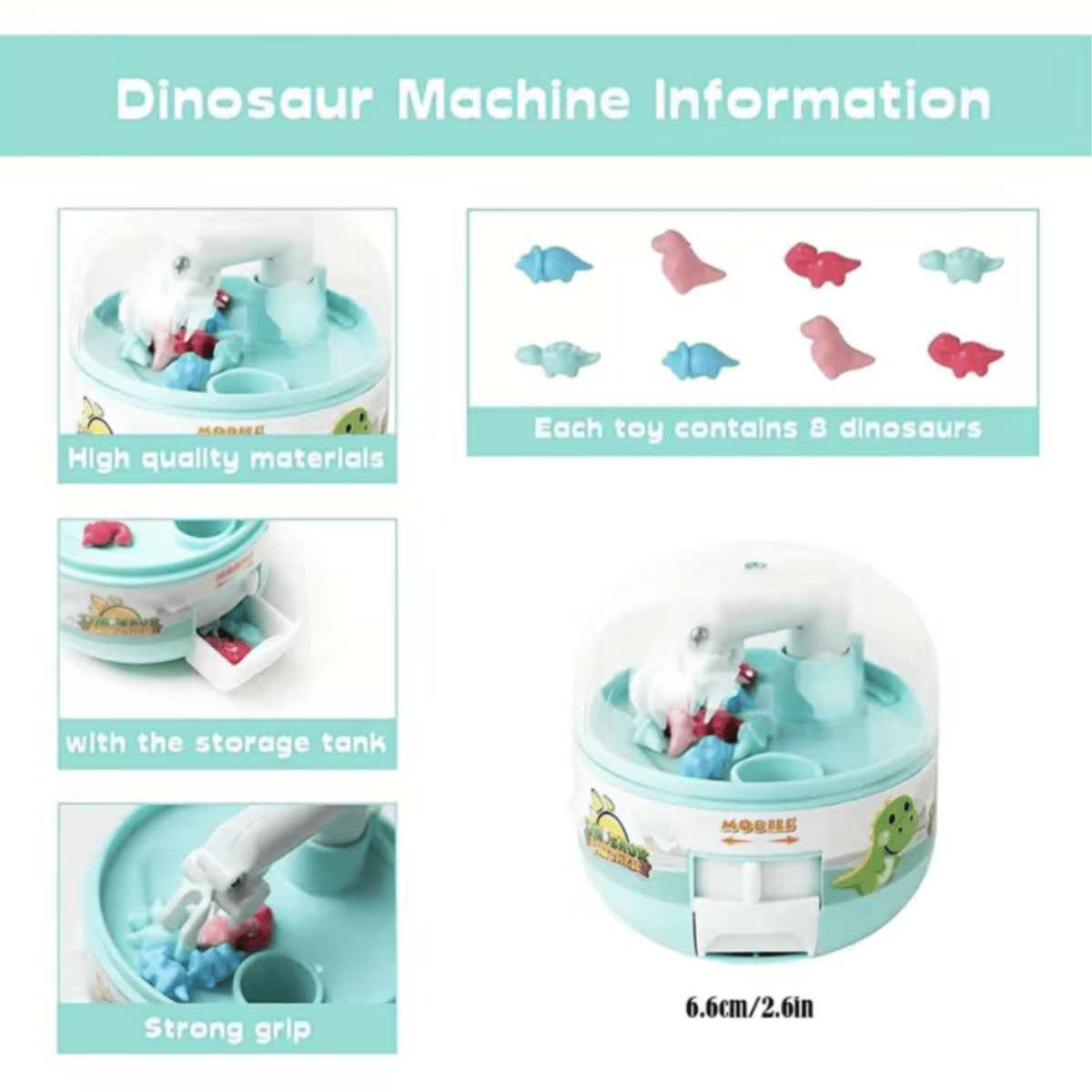 Mini Dinosaur Capsule Claw Machine, Interactive Stress Relief Toy ...