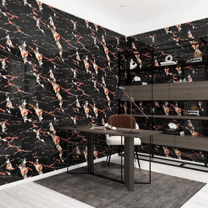 Black Marble Contact Paper for Countertops Adhesive Vinyl Waterproof ...