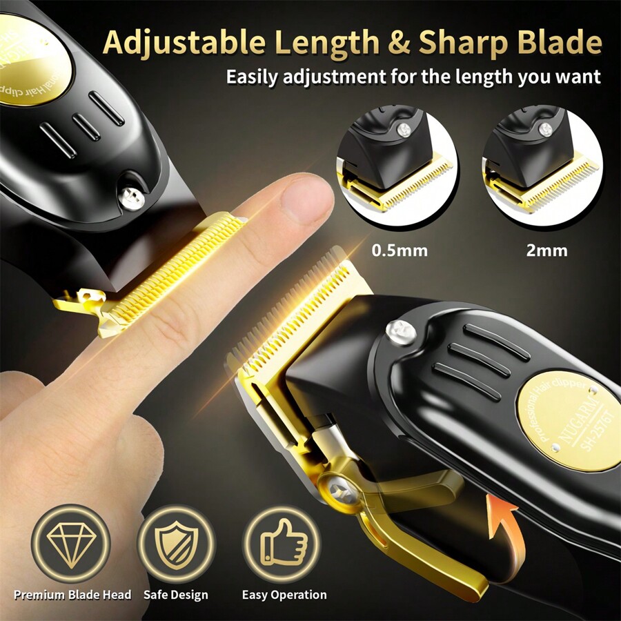 SH-2576T Black Gold Hair Clippers Professional Cordless For Men, Barber ...
