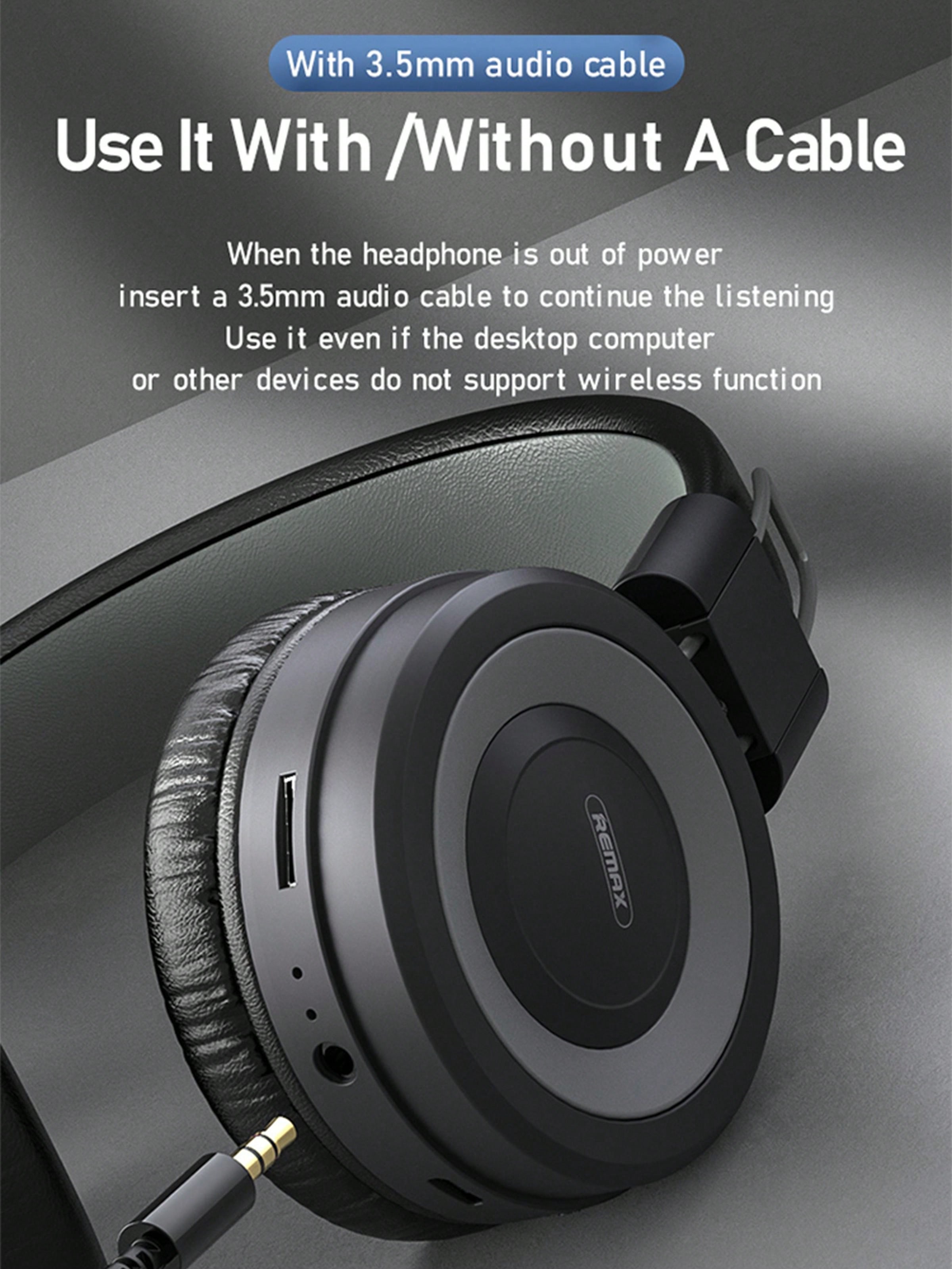 Remax Wireless Headset, Wireless And Wired Use, Over Ear Stereo Dual ...