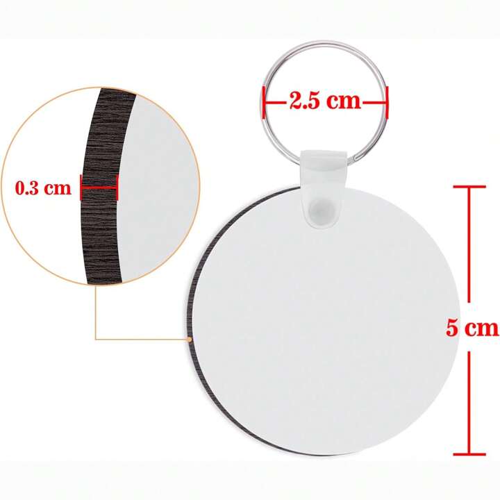 150 Pieces Round Sublimation Keychain Blanks Double Side Heat Transfer ...