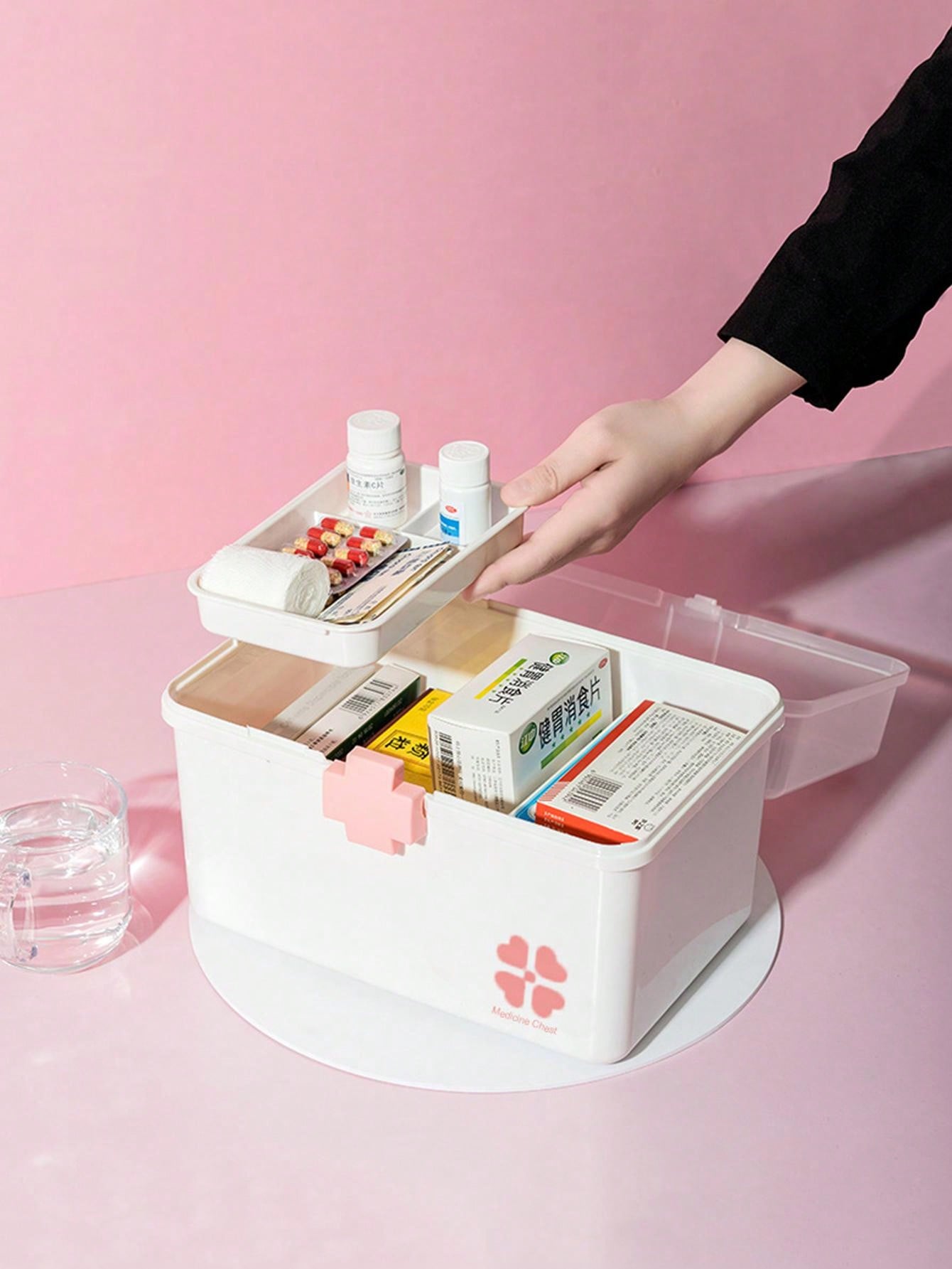 Large Capacity Family Medicine Box With Storage Grid, Portable ...