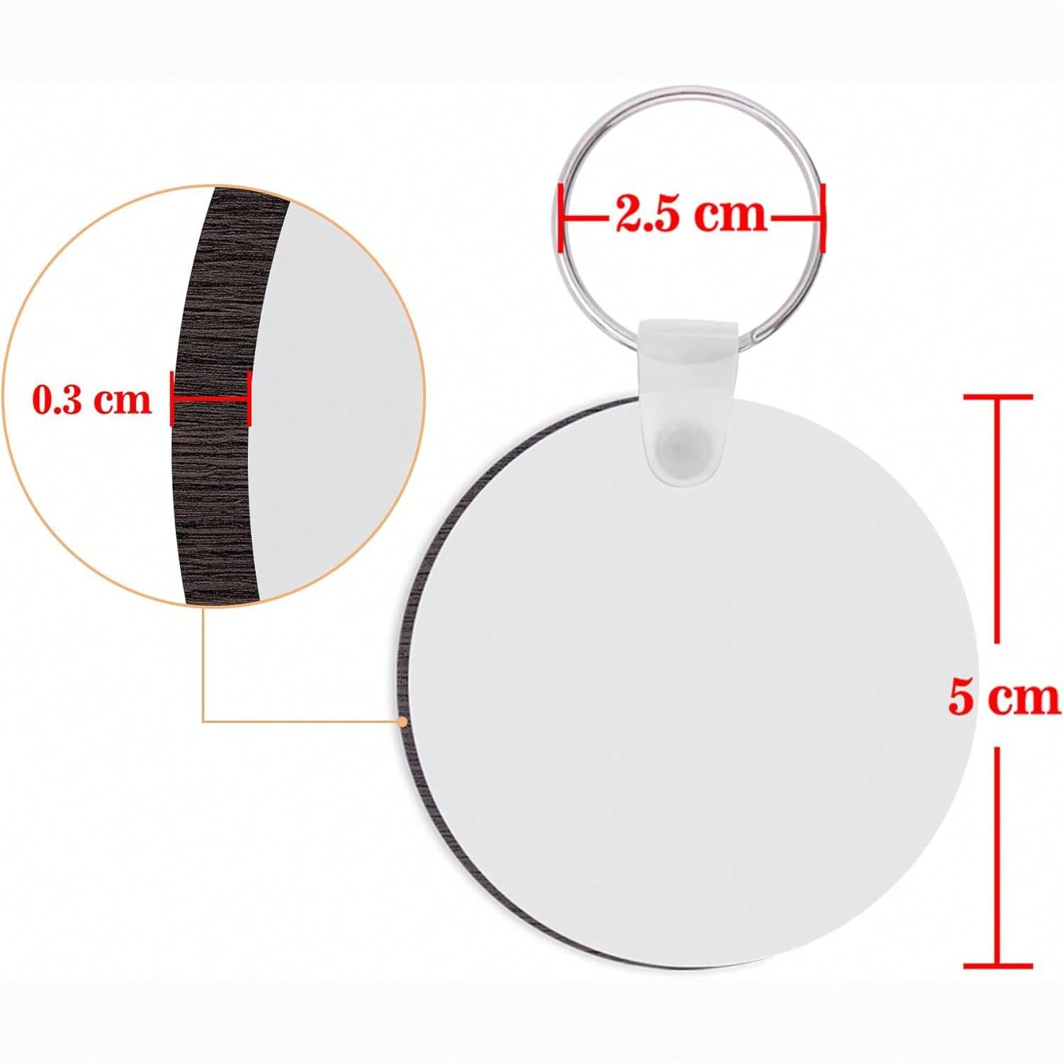 150 Pieces Round Sublimation Keychain Blanks Double Side Heat Transfer ...