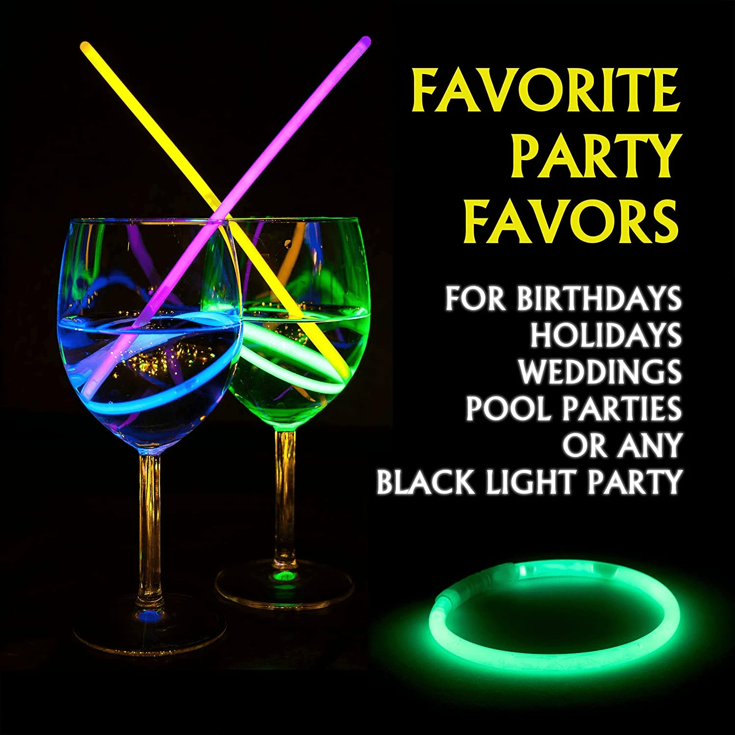 100pcs Barrel Pack Glow Sticks Party Favors, 8-Inch(About 20.3 Cm ...