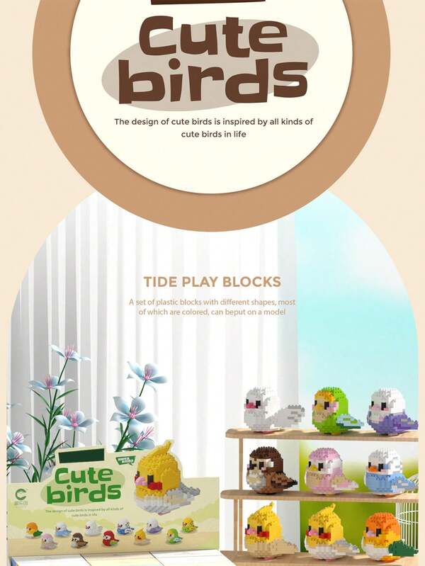 (blind Box, Randomly Sent) Cute Bird Building Blocks, Ideal For Home ...