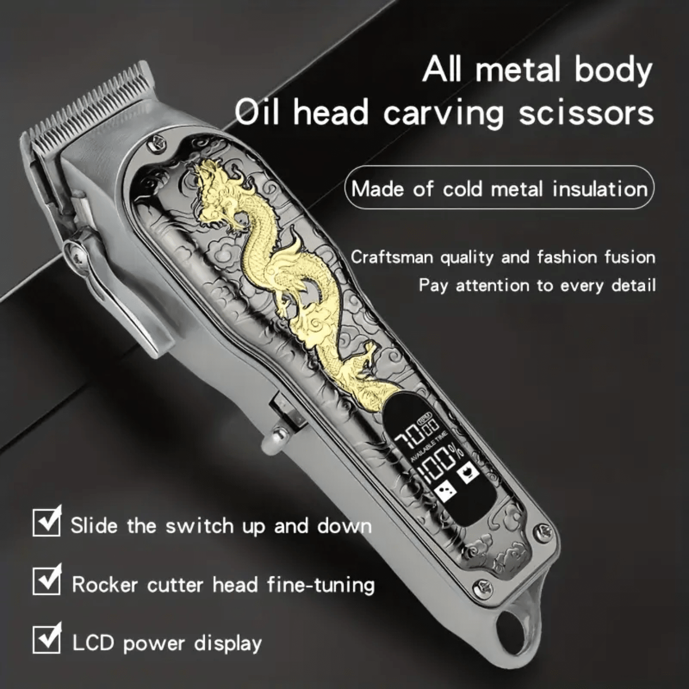 Tondeuse À Cheveux Sans Fil Rechargeable Pour Hommes - Tondeuse Professionnelle Pour Barbe Avec ...