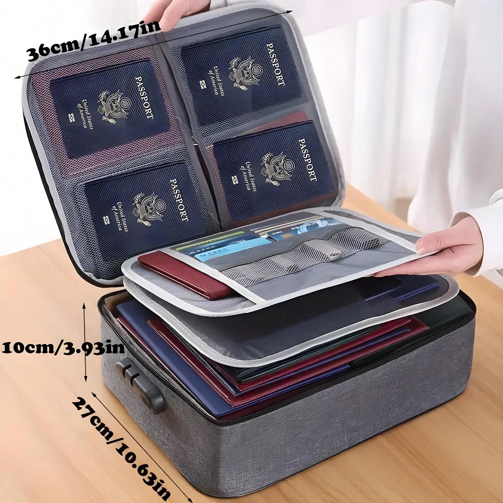 1pc Blue Home Document Organizer Bag With Large Capacity For ...