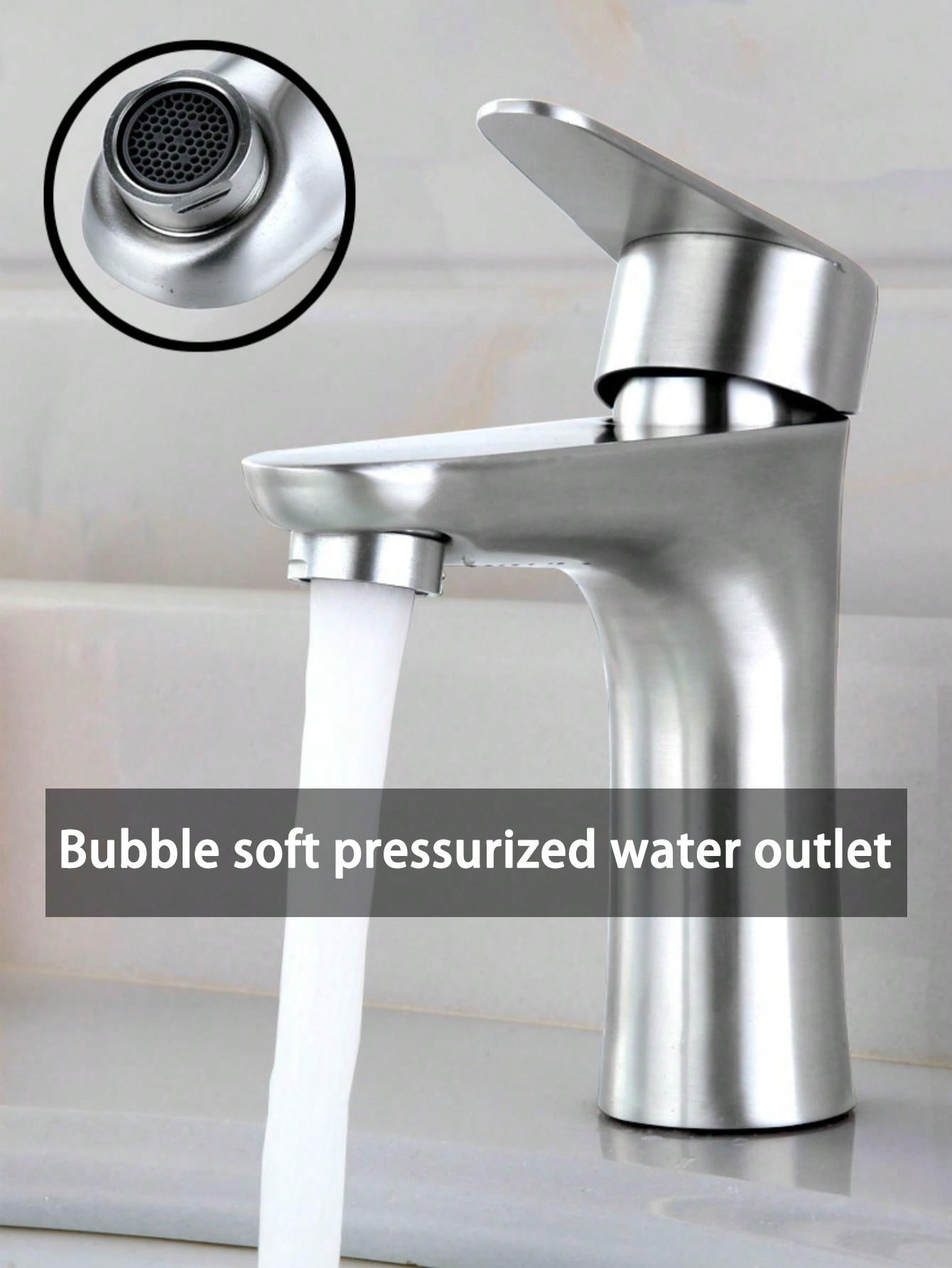 Stainless Steel Cold And Hot Basin Water Tap, Bathroom Single Hole ...