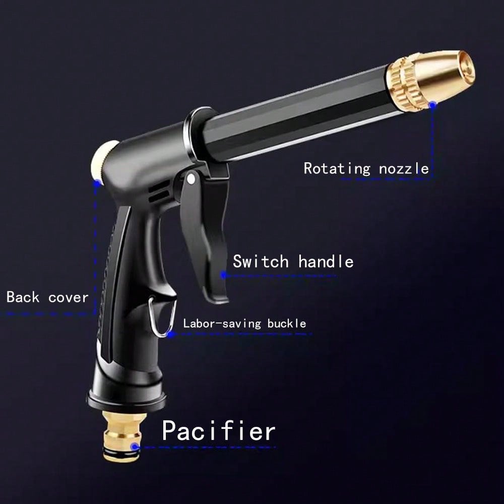 A Set Of Garden Hose With High Pressure Long Pole Water Gun, Expandable ...