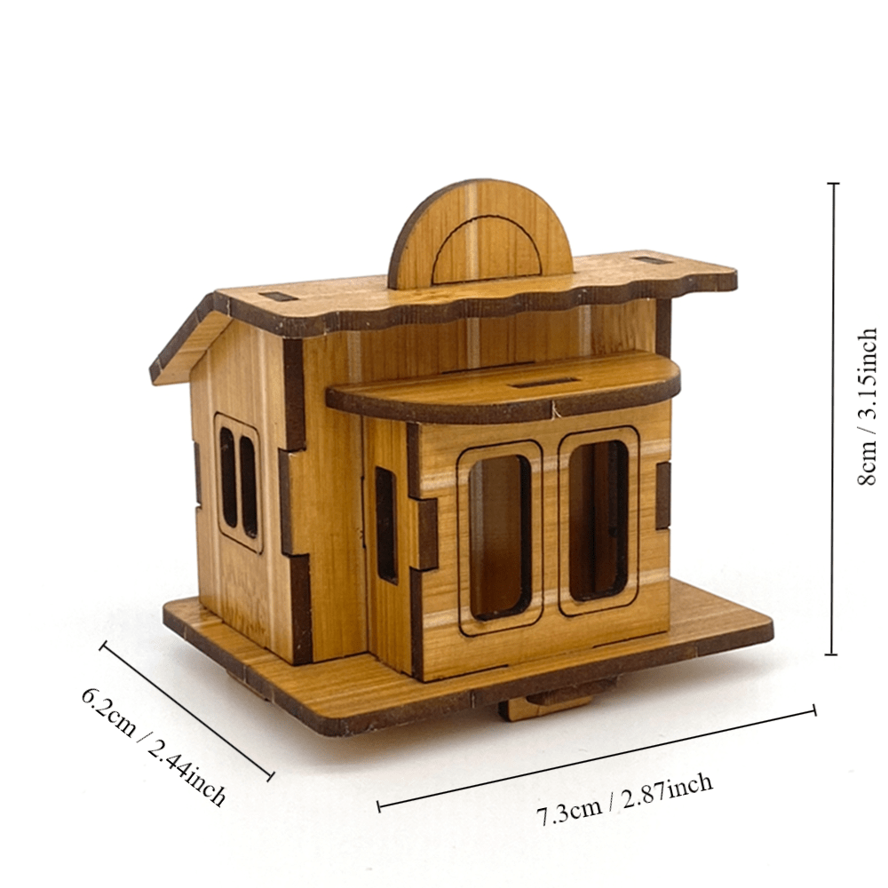 4pcs Diy Mini House Building Model Puzzle Kit, Wooden 3d Puzzles Craft ...