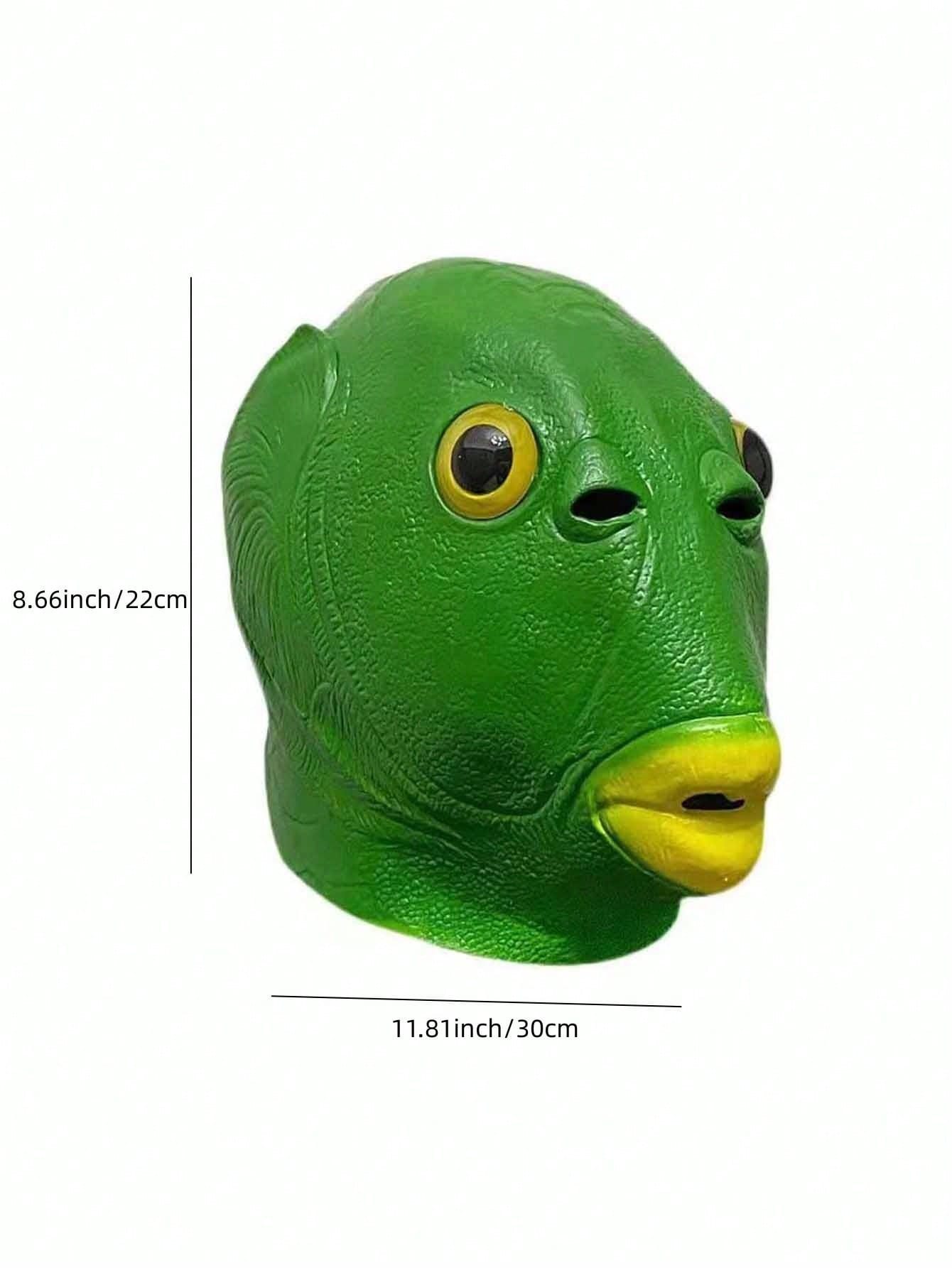 Green Fish Head Full Head Mask Animal Green Fish Human Headgear Funny ...