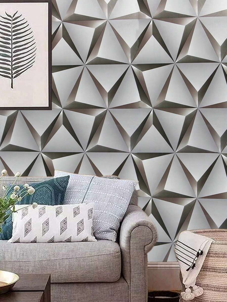 1pc 3d Triangle Pattern Creative Modern Background Wallpaper Wall ...