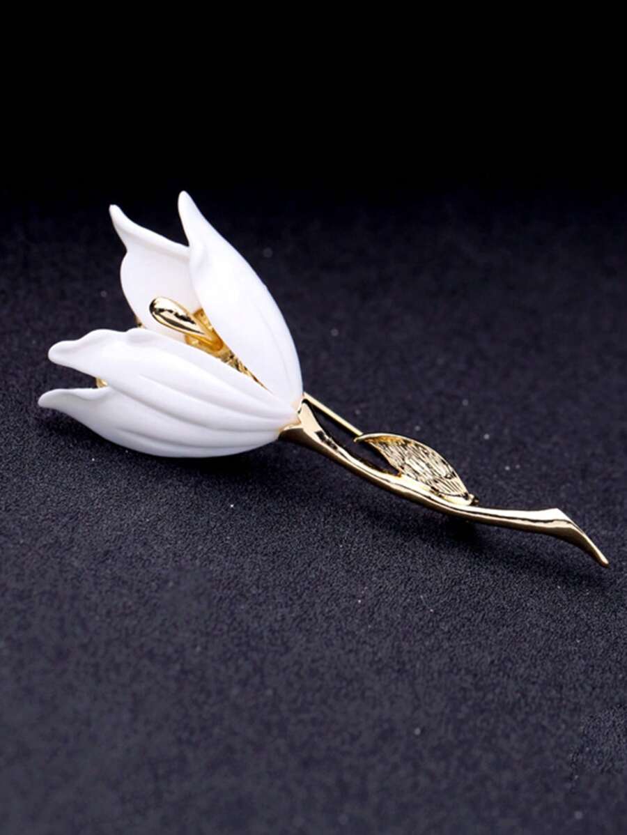 1pc Tulip Corsage Branch Magnolia Flower Elegant Brooch Coat Coat Shawl ...