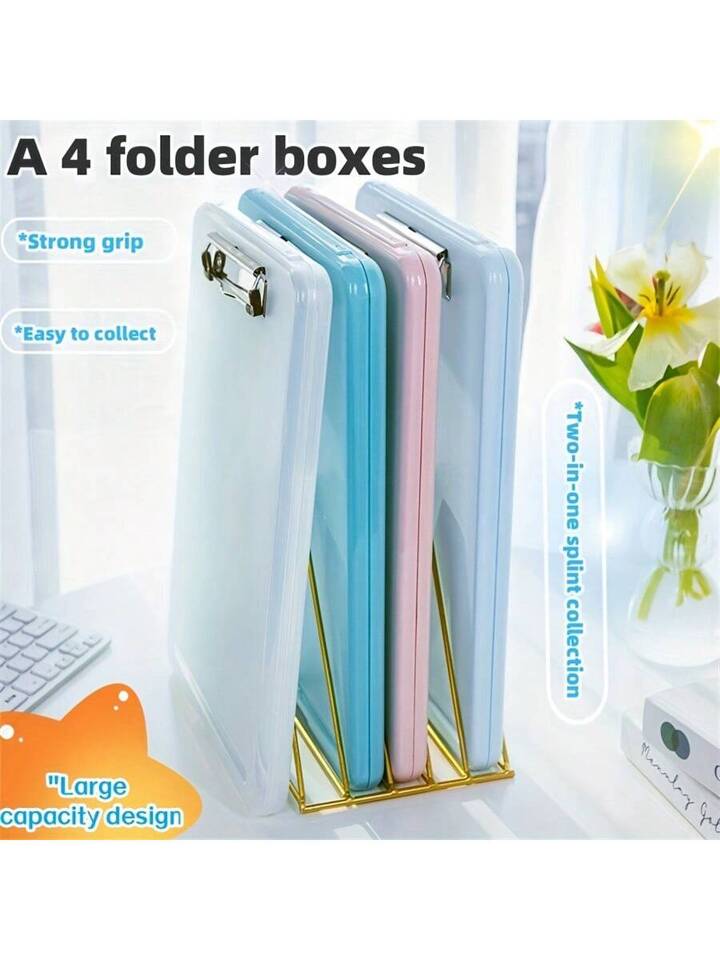 Multifunctional A4 Document Box, Vertical Standing Plastic Clipboard ...